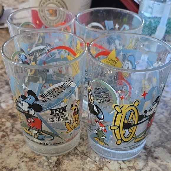 Disney | Dining | Mickey Mouse Themed Glass Set | Poshmark